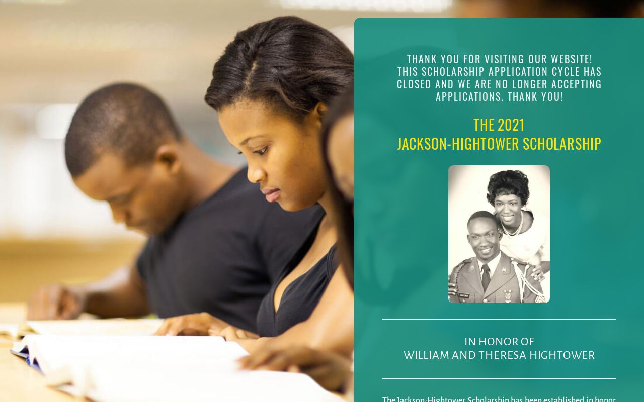 The 2021 Jackson-Hightower Scholarship